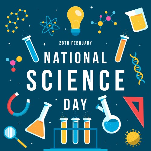 National science day 28 february background Vector Image
