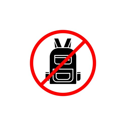 No backpacks allowed sign icon set prohibition Vector Image