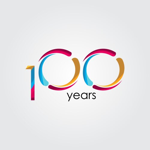 100th anniversary logo 100 years celebration Vector Image