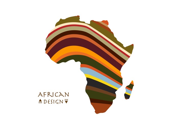 Africa patterned map and frame ethnic motifs sign Vector Image