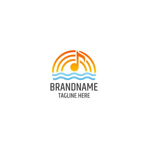 Sun rise beach logo Royalty Free Vector Image - VectorStock
