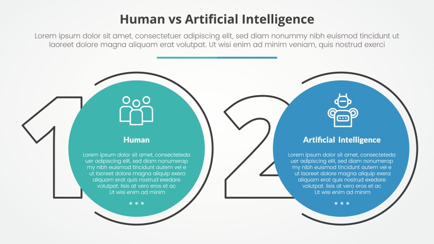 Human employee vs ai artificial intelligence Vector Image