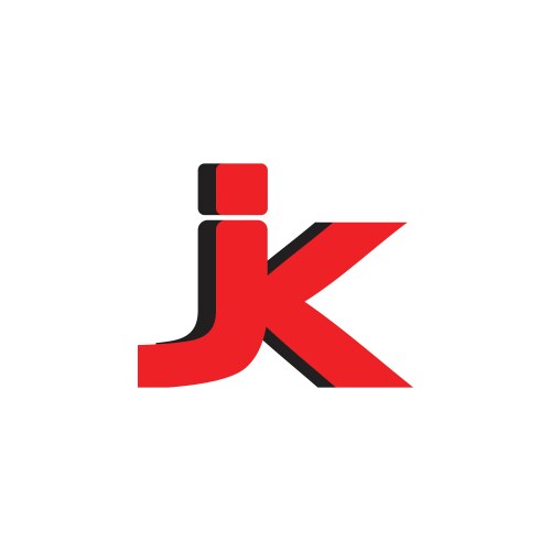 Letter jk circle linked logo Royalty Free Vector Image
