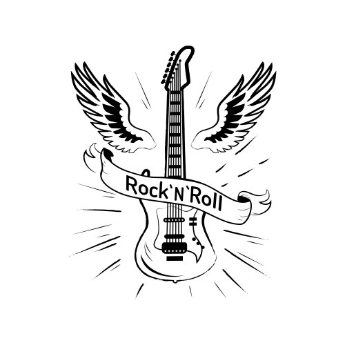 Set of rock and roll music emblems Royalty Free Vector Image