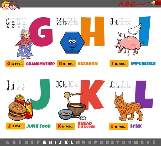 Funny letter g cartoon Royalty Free Vector Image