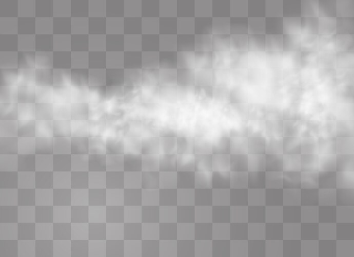 Clouds white fog smog on transparent background Vector Image