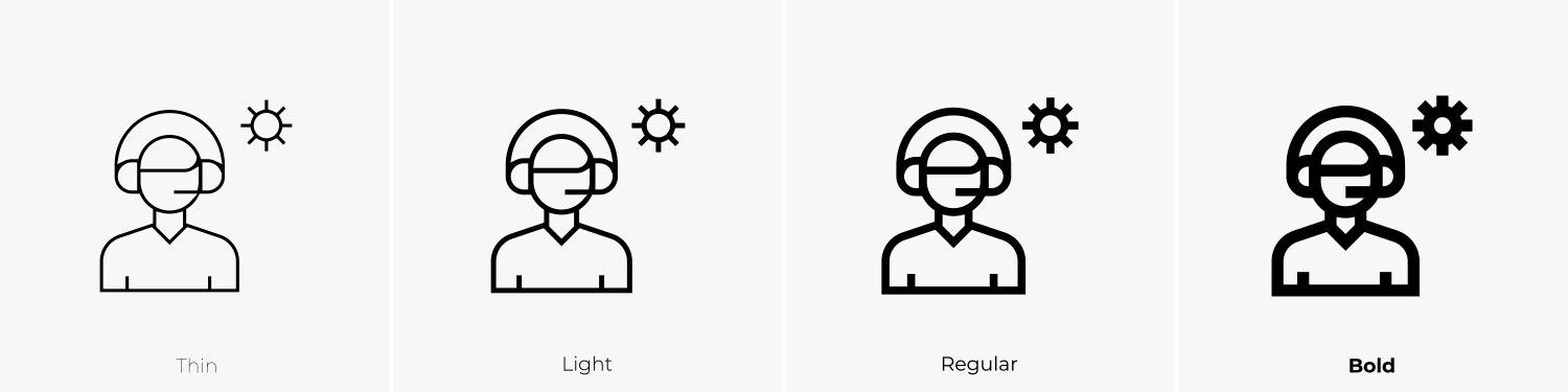 Customer service icon thin light regular and bold Vector Image