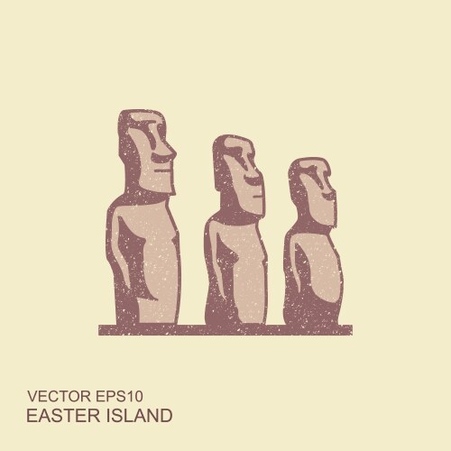 Easter island stone idols Royalty Free Vector Image