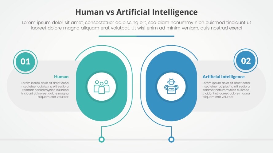 Human employee vs ai artificial intelligence Vector Image