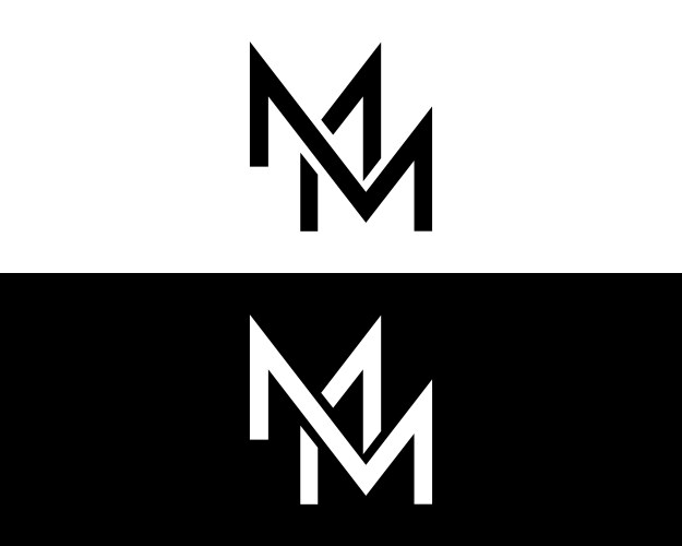 Capital letter m monogram logo emblem Royalty Free Vector