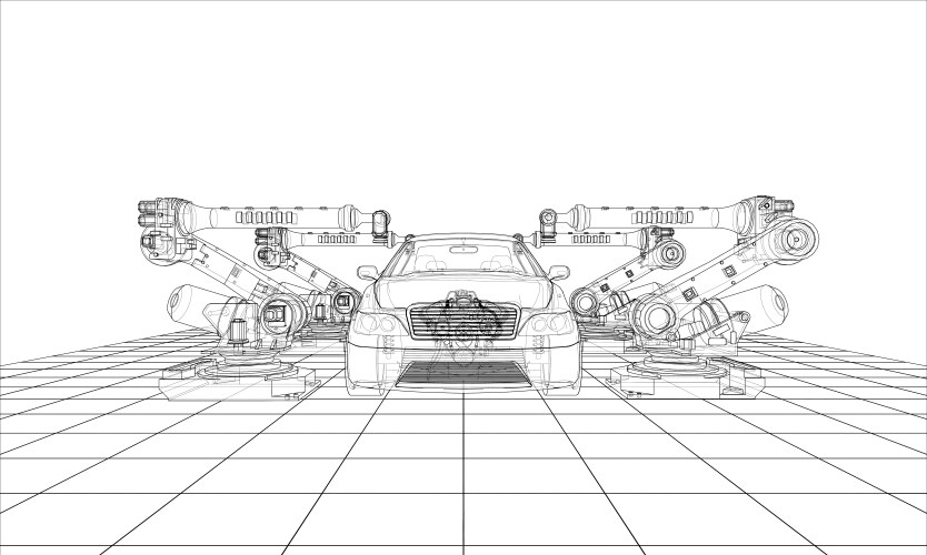 Assembly motor vehicle Royalty Free Vector Image