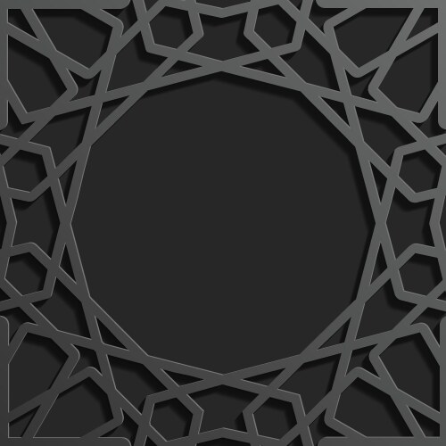 Black islamic pattern geometric background Vector Image