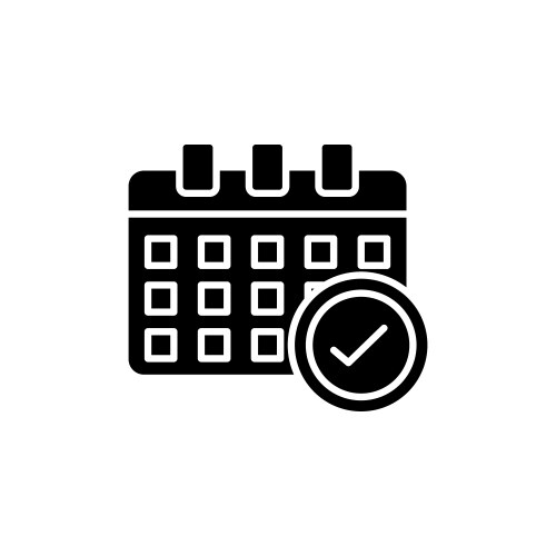 Calendar check icon set date available sign event Vector Image