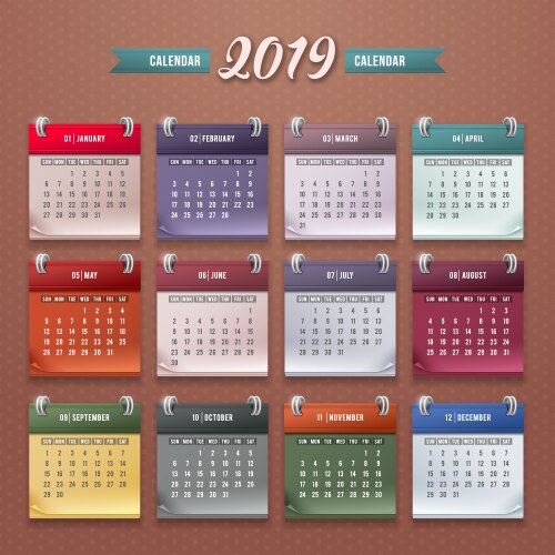 2019 Calendar Vector Images (over 25,000)