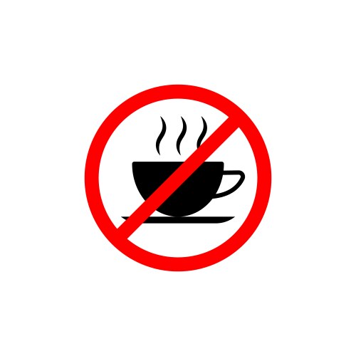 No coffee cup sign icon set prohibition Royalty Free Vector