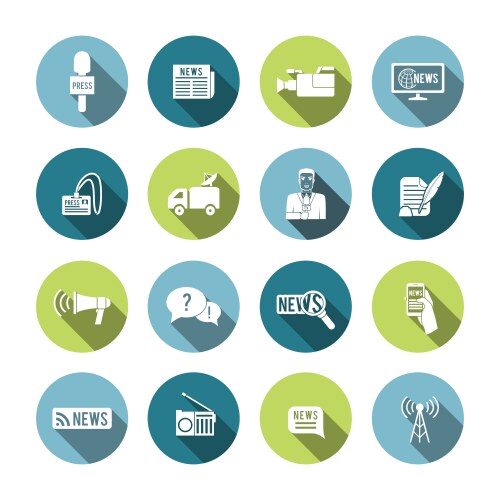 Colorful media icons Royalty Free Vector Image