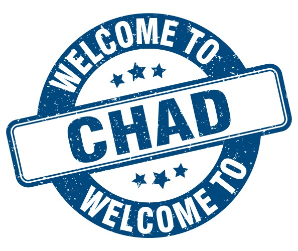 Welcome to chad stamp round sign Royalty Free Vector Image