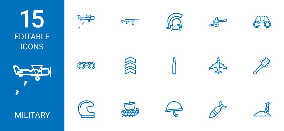 12 military icons Royalty Free Vector Image - VectorStock