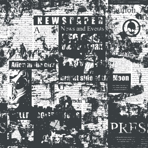 Abstract seamless pattern on a newspaper theme Vector Image