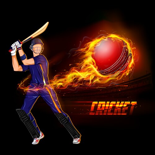 Cricket batsman sport player action cartoon Vector Image