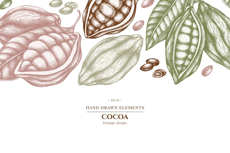 Cocoa seamless pattern chocolate beans Royalty Free Vector