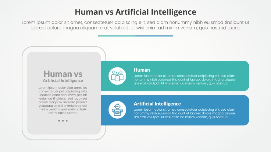 Human employee vs ai artificial intelligence Vector Image Human employee vs ai artificial intelligence Vector Image