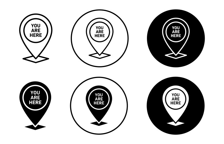 We are here icon Vector Images & Graphics for Commercial Use | VectorStock