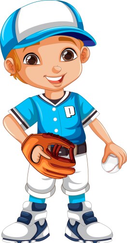 Baseball player cartoon character Royalty Free Vector Image