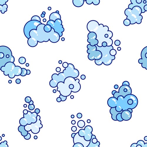 Foam made of soap or clouds seamless pattern Vector Image