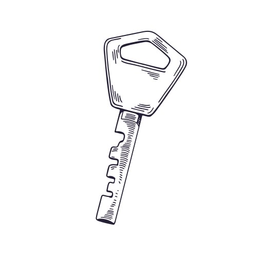 Vintage master key hand drawing engraving style Vector Image