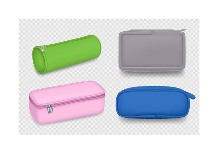 Set of pencil case Royalty Free Vector Image - VectorStock