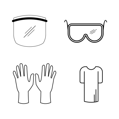 Personal protective equipment in diagram form Vector Image