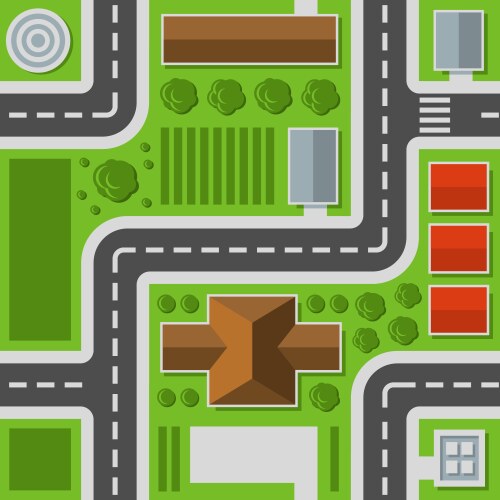 City map top view Royalty Free Vector Image - VectorStock