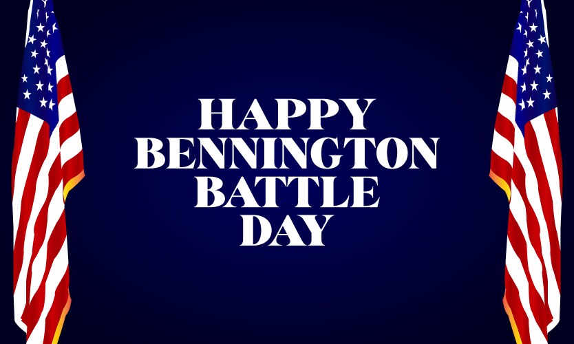 Bennington battle day tribute usa flag text design