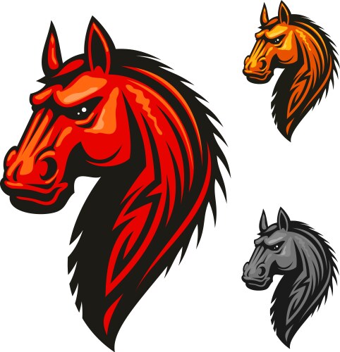 Wild red mustang or stallion Royalty Free Vector Image