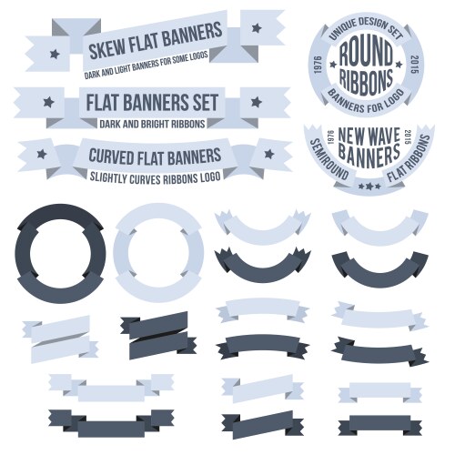 Semicircular banners ribbons for emblems Vector Image