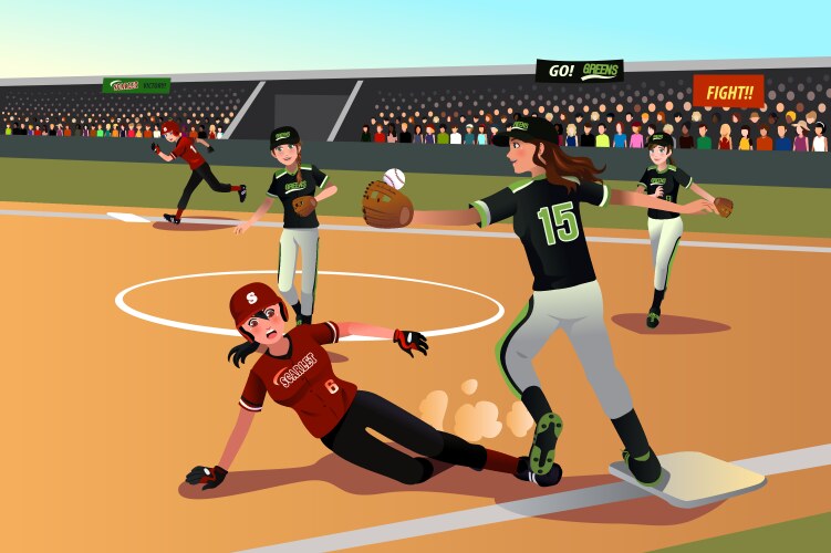 Cartoon Softball Vector Images (over 2,400)