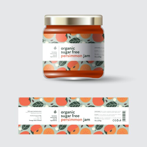 Orange jam fruit design label Royalty Free Vector Image