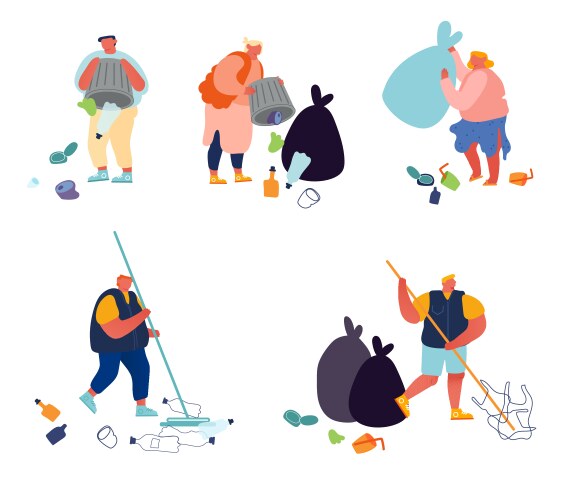 A boy throwing garbage on ground cartoon Vector Image