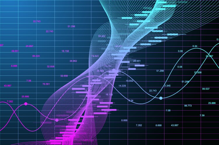 Financial stock market graph Royalty Free Vector Image