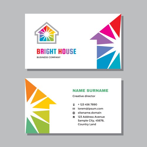 Business visit card template with logo - concept Vector Image