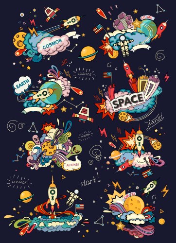 Cartoon space Royalty Free Vector Image - VectorStock