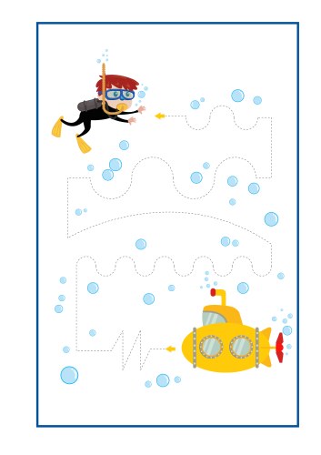 Tracing lines game for preschool or kinder Vector Image