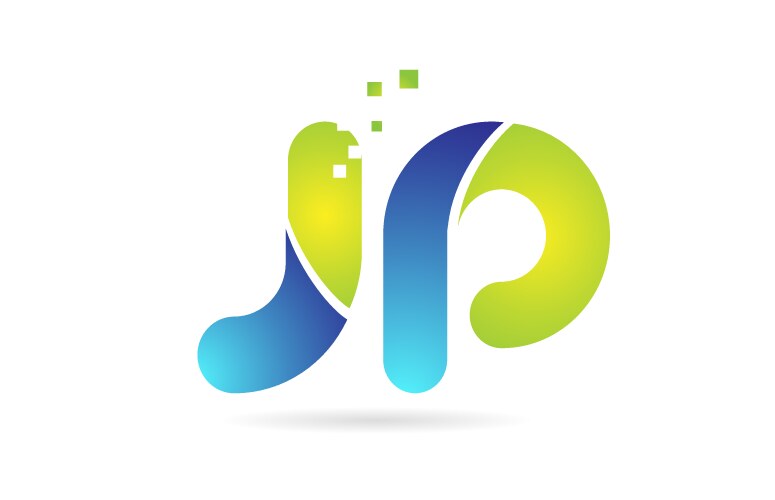 Alphabet letter jp j p combination for logo Vector Image
