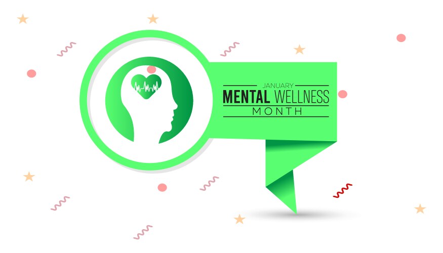 Mental wellness month Royalty Free Vector Image