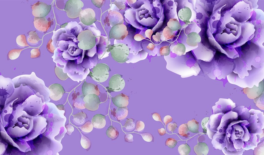 Beautiful violet rose flower background Royalty Free Vector