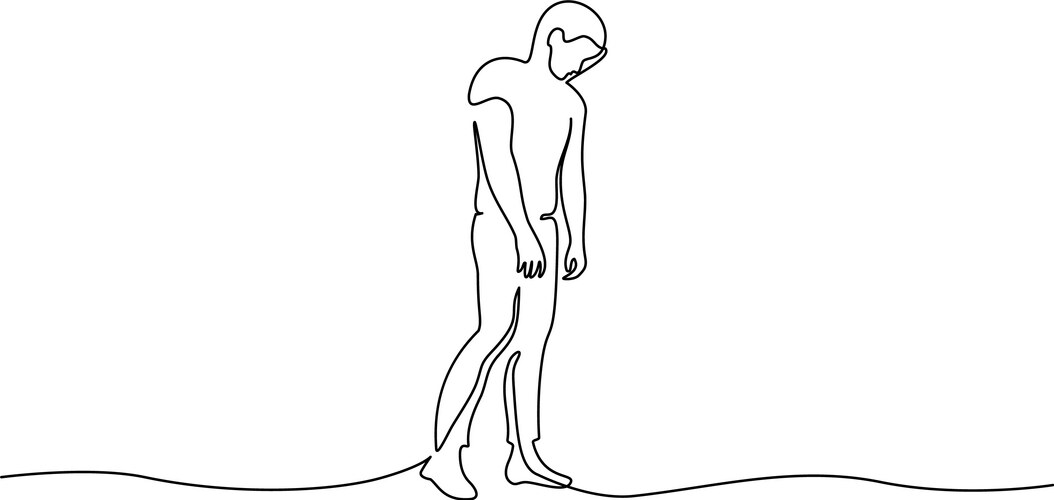 Cartoon sad or depressed man and his friend Vector Image