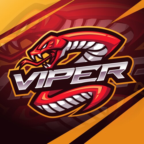 Green viper snake mascot logo design Royalty Free Vector