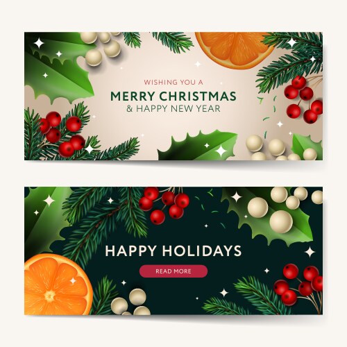 Collection of christmas banners Royalty Free Vector Image
