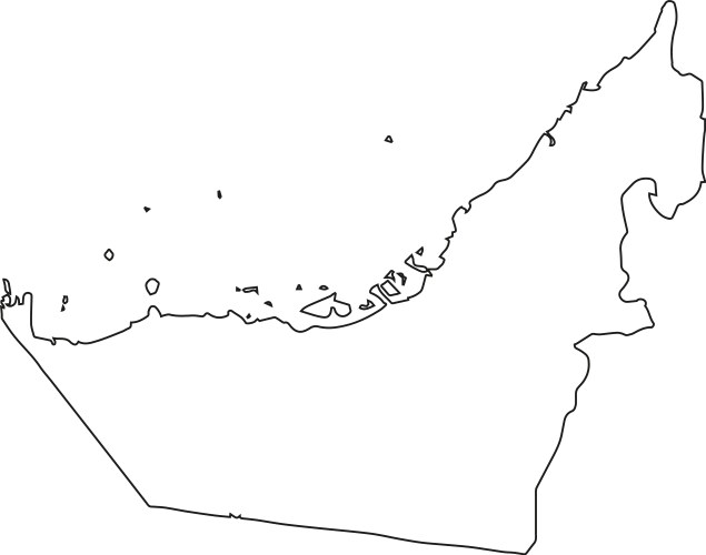 United Arab Emirates Outline Map Royalty Free Vector Image